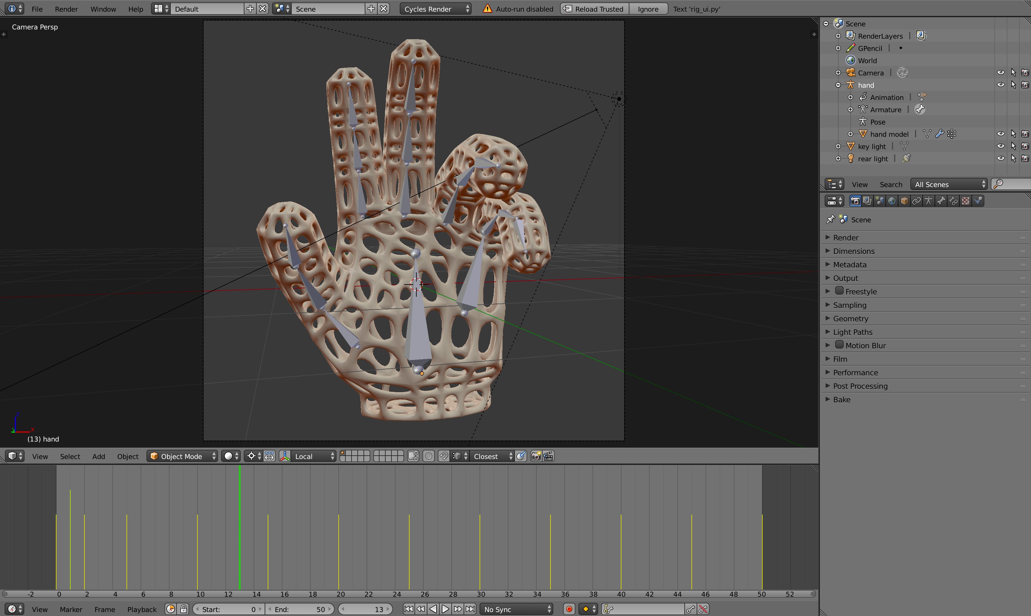 Animated CGI hand